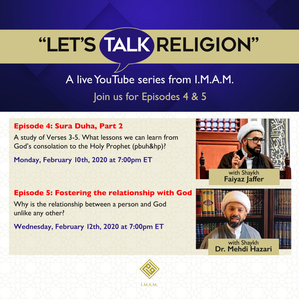 Let's Talk Religion - Join us for Episodes 4 & 5 - IMAM-US.org